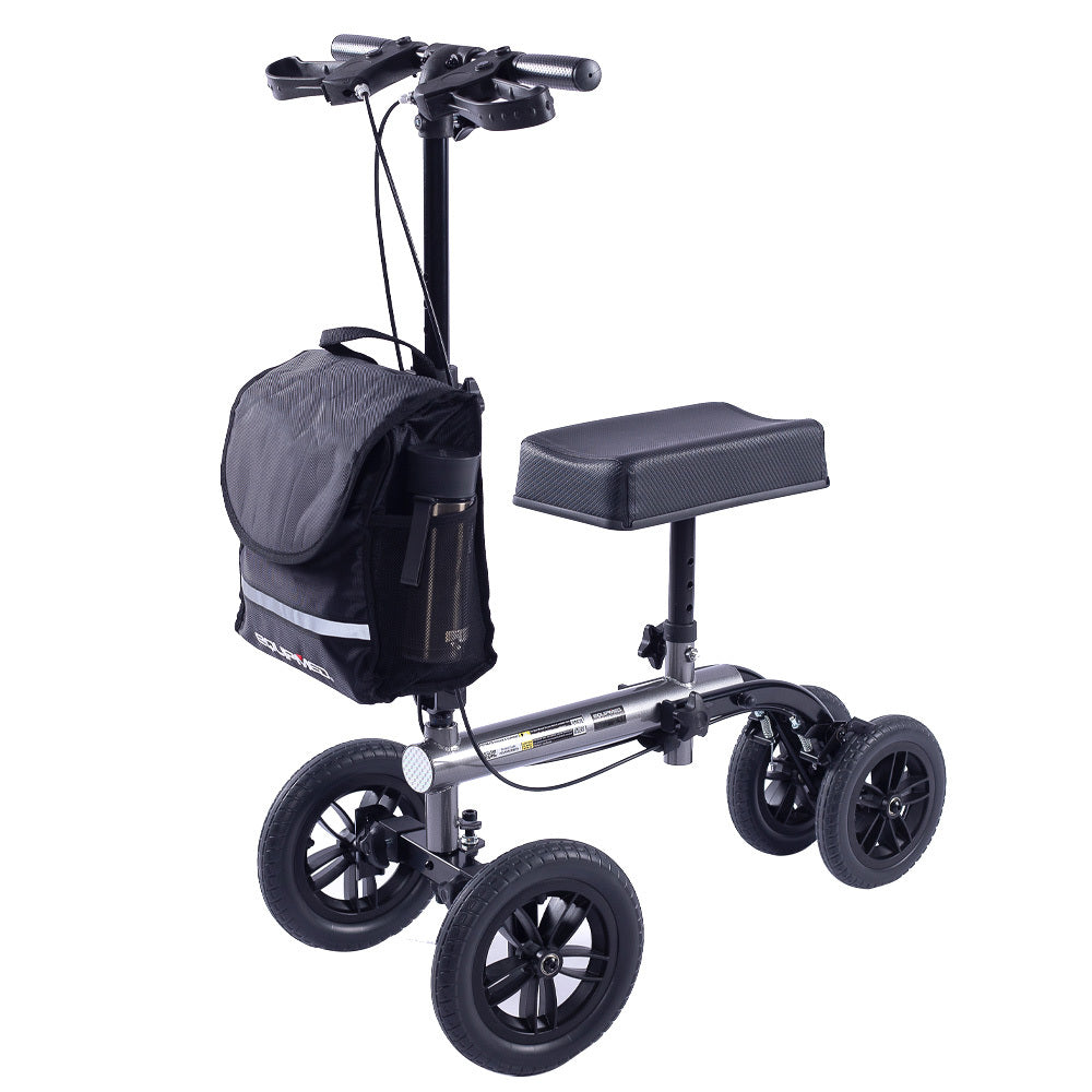 EQUIPMED Easy-Roller Knee Scooter Walker - Titanium – Supportive Stance